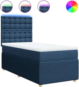 Box spring postel s matrací modrá 80x200 cm textil 3294203