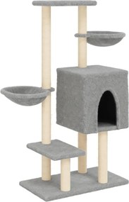 Škrabadlo pro kočky se sisalovými sloupky světle šedé 117 cm 172119