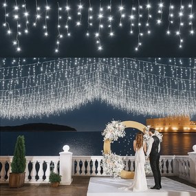 Vánoční světýlka LED záclona FLASH studená bílá 300 LED