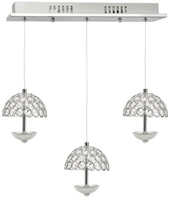 Závěsné svítidlo Venus, 3x chromové křišťálové stínítko, ch