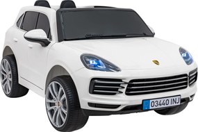 Ramiz Elektrické autíčko Porsche Cayenne S na baterie pro děti bílý lak SUV + dálkové ovládání