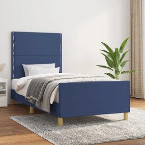 vidaXL Rám postele s čelem 80x200 cm textil [3124930] Barva: Modrá