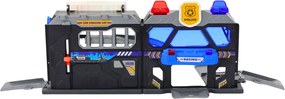 LEAN Toys Sada – Rozkládací dráha, garáž v kufříku, policejní sada, světla a zvuky