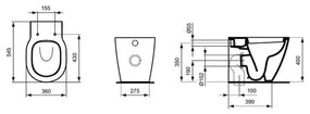 Ideal Standard Connect Stojící WC s hlubokým splachováním, Ideal Plus bílá E8231MA