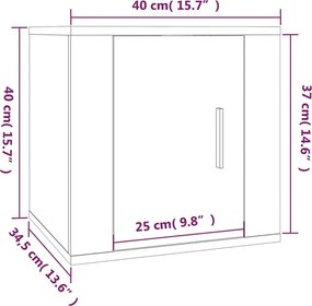 vidaXL Nástěnná TV skříňka 40 x 34,5 x 40 cm [816648] Barva: kouřový dub