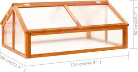 Skleník hnědá 114 x 80 x 50 cm jedlové dřevo 316415