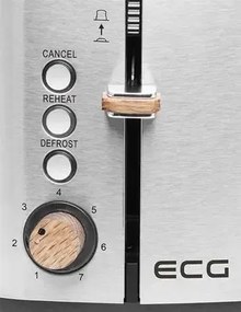 ECG ST 2767 Timber bílá / topinkovač / 925W / 2 topinky / 7 stupňů ope