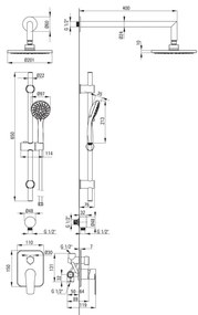 Deante NAC_09GA - Sprchová sada s podomítkovou baterií ALPINIA lesklý chrom