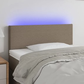 Čelo postele s LED taupe 100x5x78/88 cm textil