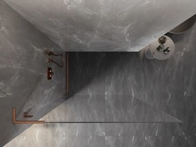 Mexen Lunar L sprchová stěna Walk-in levá 110 x 200 cm, transparentní 8 mm, kartáčovaná měď - 830L-110-000-65-00-L