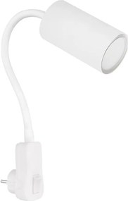 Globo 57911DPW - Nástěnné bodové svítidlo do zásuvky ROBBY 1xGU10/35W/230V bílá