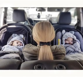 Babysteps Celoroční zavinovací deka do autosedačky pro miminko ZAHRADA ZVÍŘAT + TMAVĚ ŠEDÁ