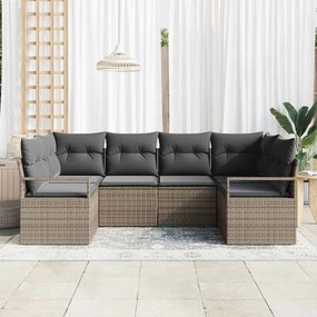 Set pohovek 6 ks Šedá polyratan 3346519