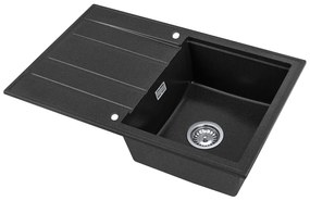 Gamma Modern 8050, 1-komorový granitový dřez 790x500x210 mm, černá skvrnitá, GMA-ZM-8050-BP