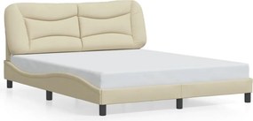 Rám postele s LED bez matrace Hvar Cream 160x200 cm Látka 3213716