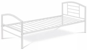 Kovová postel jednolůžková 90x200 bílá lesklá BED-1900 WT