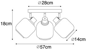 Chytré stropní bodové světlo černé se zlatem a kouřovým sklem vč. 3 Wifi P45 - Zuzanna