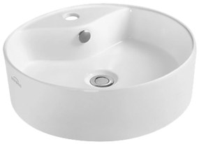 Invena Granada, kulaté umyvadlo na desku 470x470x155 mm, bílá, INV-CE-45-001-W