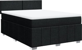 Box spring postel s matrací černá 160x200 cm textil 3287114