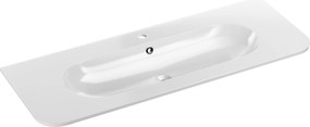 Comad Nábytkové umyvadlo z konglomerátu PURE WHITE GLOSS, 120x46 cm, bílá lesklá