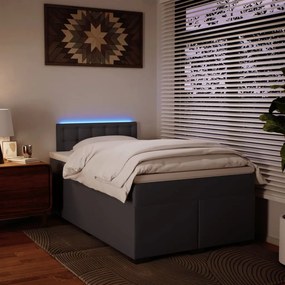 Box spring postel s matrací šedá 120x190 cm umělá kůže 3288414
