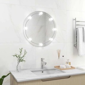 Nástěnné zrcadlo s LED osvětlením kulaté sklo 3078641