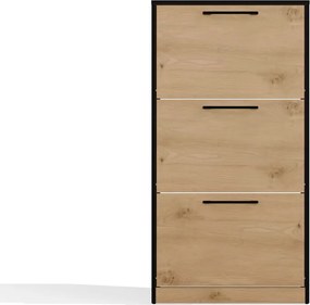 Výklopný botník PAULA dub artisan s černými hranami