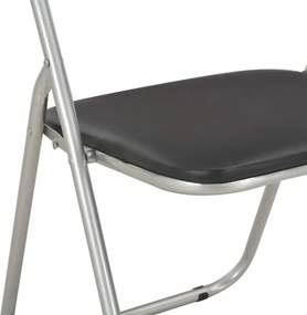 Skládací židle 6 ks, černá, umělá kůže 278594