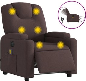Elektrické masážní polohovací křeslo tmavě hnědé textil 3204361