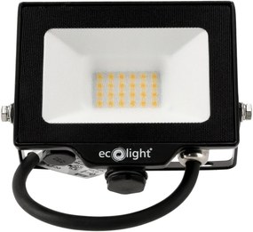ECOLIGHT LED reflektor 20W 2v1 - neutrální bílá + čidlo pohybu