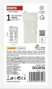 LED keramický domeček 16cm EMOS DCLW36 vnitřní použití teplá bílá 1xCR2032 časovač