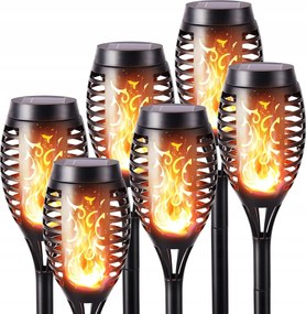 Geemoo Solar Flame – 6 x solární hořáky, IP65, realistický plamen