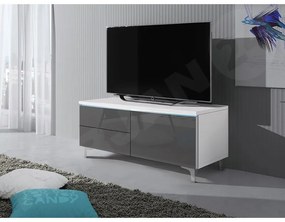 TV stolek Cleo XI-W P, Barva: bílá / černý lesk