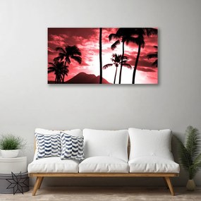 Obraz na plátně Hora Palmy Stromy Příroda 125x50 cm