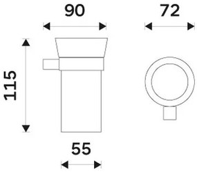 NIMCO BR 11058KU-26 - Nástěnný stojánek na kartáčky BORMO bílá/lesklý chrom
