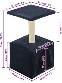 Škrabadlo pro kočky se sisalovými sloupky 55 cm tmavě modré 170541