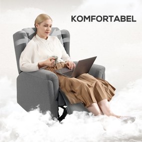 HOMCOM Nastavitelná Křeslo, TV Křeslo s jádrem z kapesových pružin, Polstrované Křeslo k Relaxaci pro obývací pokoj a ložnici, tmavě šedé, nosnost do…
