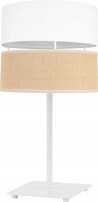 Stolní Lampa Jutová 20 CM Bílá