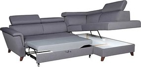 Casarredo - Komfort nábytek Rohová sedací souprava GRAVA rozkládací s úložným prostorem, pravá, látky A1 | potah: gemma 77,barva: N4 ořech
