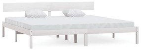 Rám postele bílý masivní borovice 180 x 200 cm Super King - Default Title
