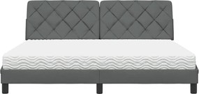 Postel s matrací tmavě šedá 180 x 200 cm textil 3310756