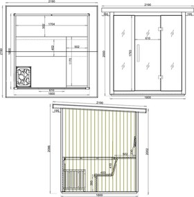 BPS-koupelny Finská zahradní sauna  180x180, 4-6 osoby