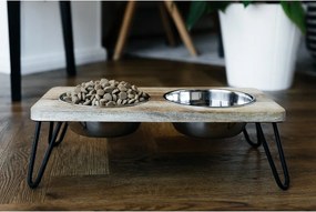 Dřevěný set misek s podstavcem pro psa Dog Fantasy – Plaček Pet Products