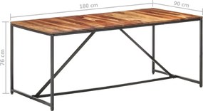 vidaXL Jídelní stůl 180 x 90 x 76 cm masivní sheeshamové dřevo [286343] Barva: Černá