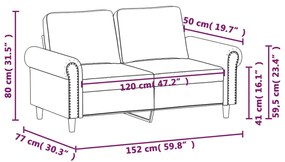 2místná pohovka černá 120 cm samet