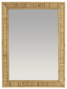 IB LAURSEN Nástěnné zrcadlo Bamboo Braid, hnědá barva, přírodní barva, sklo, dřevo