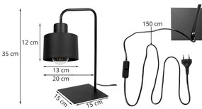 Stolní lampa Panta, 1x černé kovové stínítko, (výběr ze 2 barev uchycení)