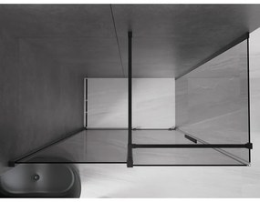 Mexen Velar, sprchový kout s posuvnými dveřmi 130 x 70 cm, 8mm šedé sklo, černá matná, 871-130-070-41-70