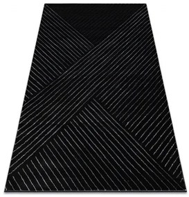 Kusový koberec EMERALD A0084 Luxusní geometrický moderní černý stříbrný Rozměr: 200x290 cm