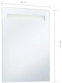 vidaXL Marketos Koupelnové nástěnné zrcadlo s LED osvětlením 60 x 80 cm